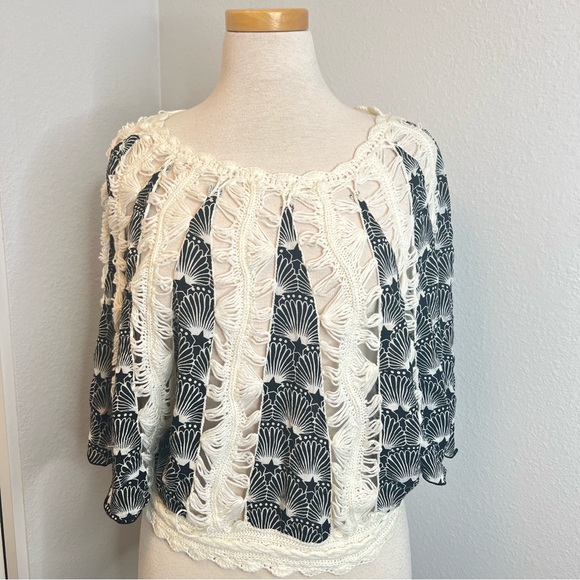 FARM Rio | Tops | Farm Rio Seashell Crochet Top | Poshmark